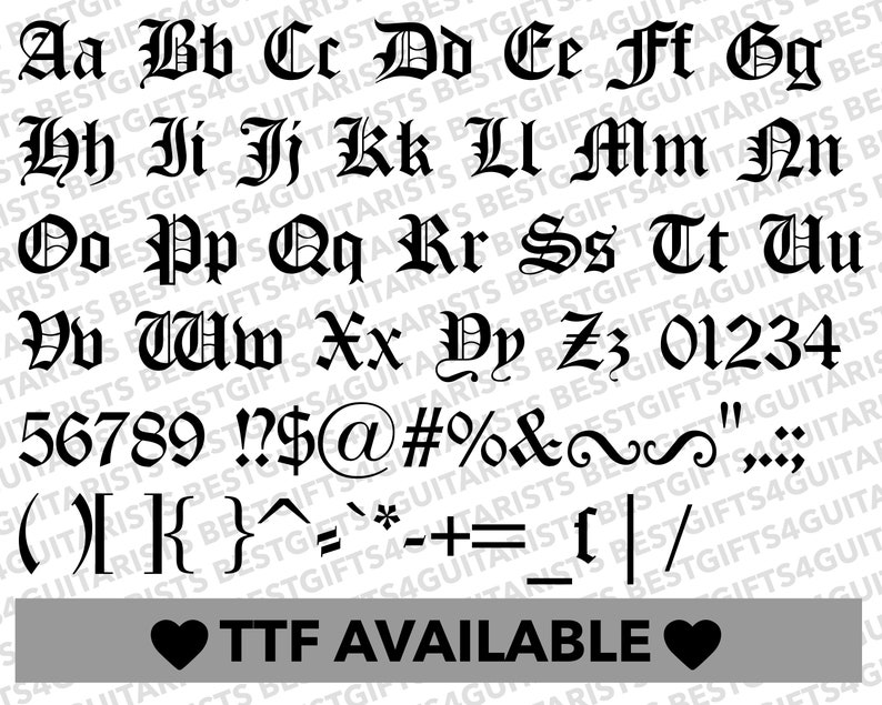 Gothic Font SVG, Blackletter Font SVG, Gothic Font Svg, Png, Jpg, Ttf ...