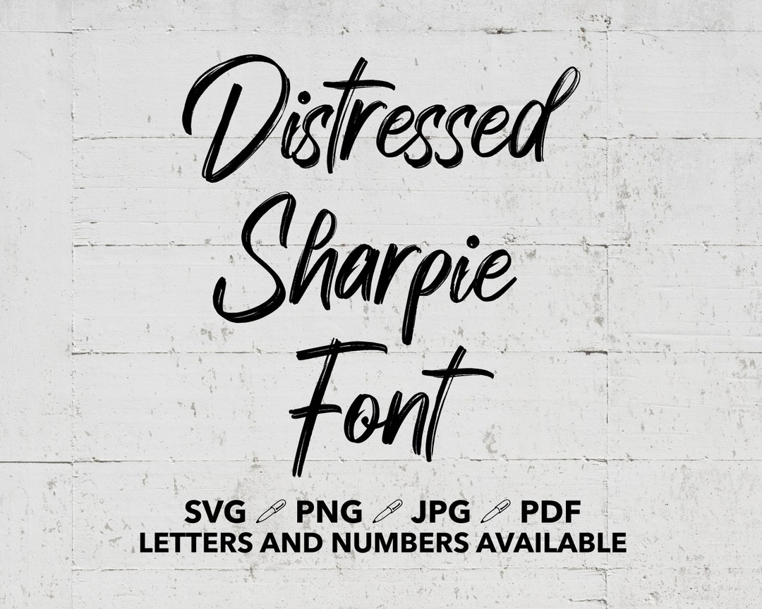 Distressed Sharpie Font SVG Distressed Sharpie Letters - Etsy