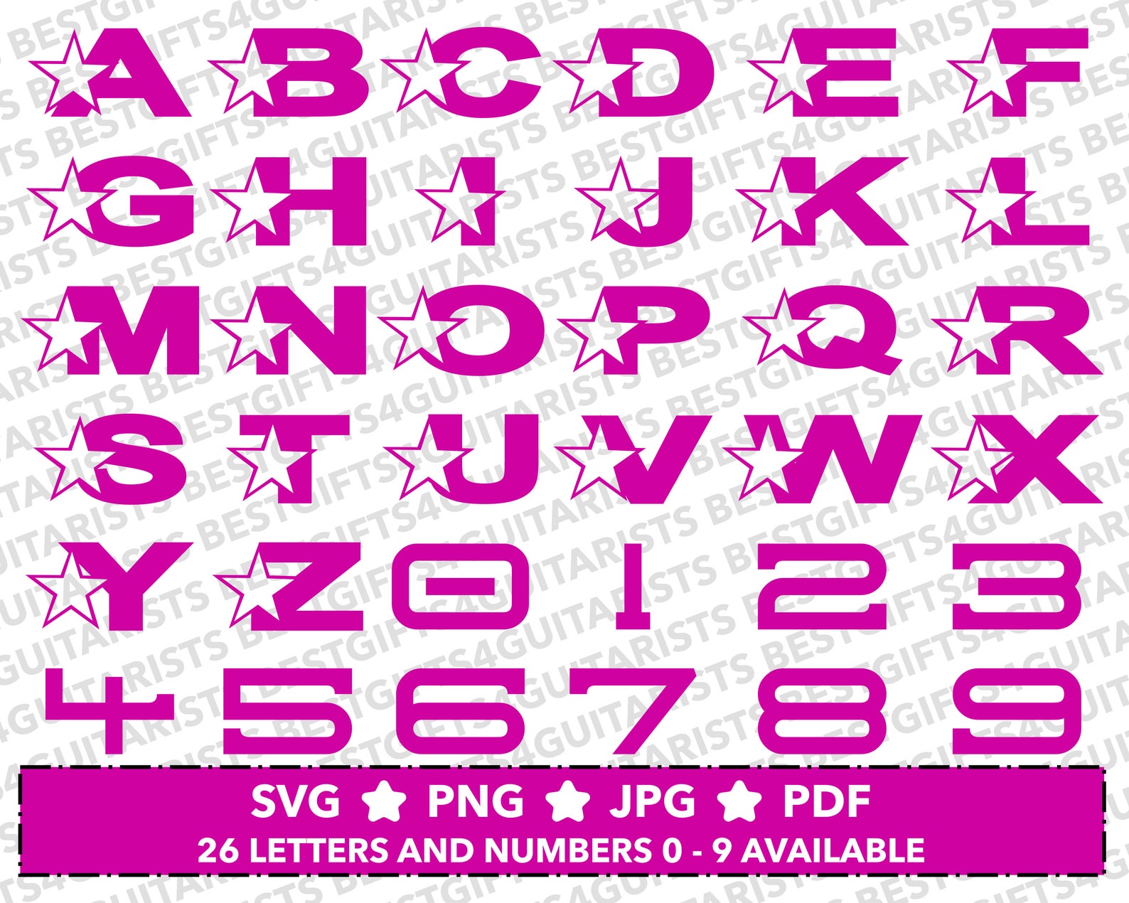 Dancing Star Font SVG, Dance Star Font PNG, Dancing Star Letters Svg ...