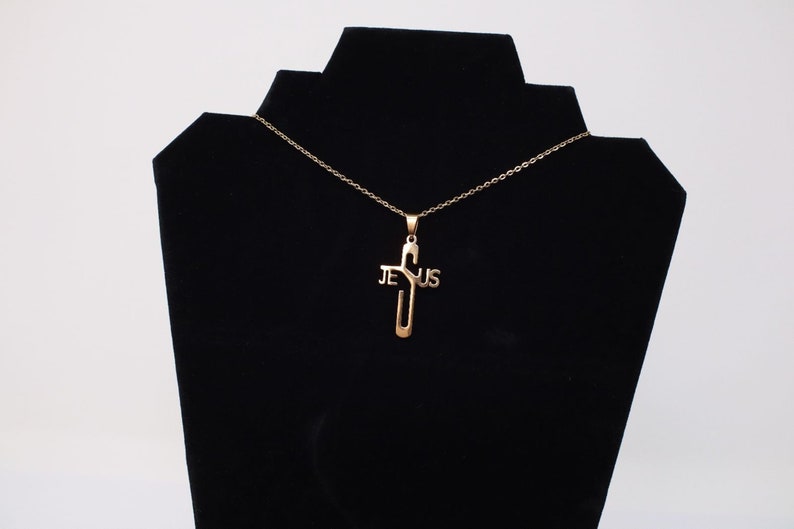 Cross JESUS Hook Necklace Christian Gifts, Psalms Necklace, Religious ...