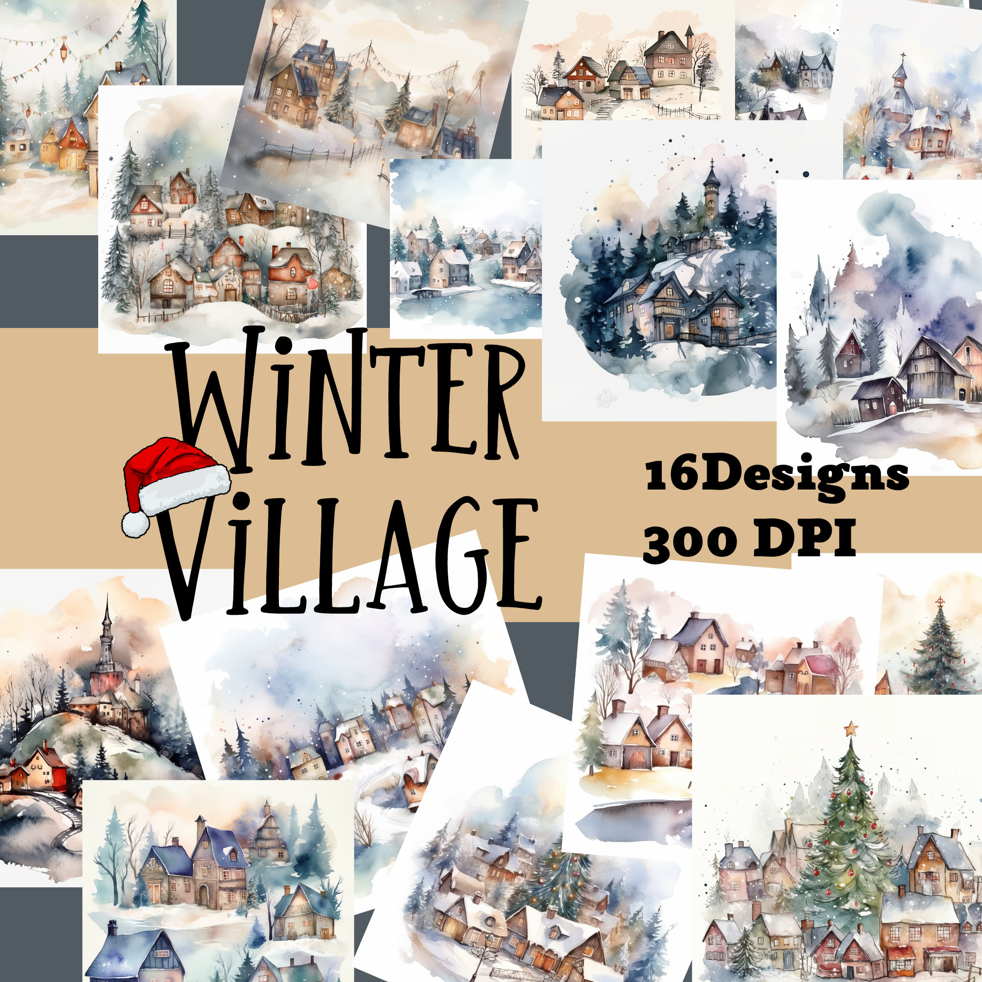 Winter Village Clipart Christmas Clipart Christmas Decoration Clipart ...