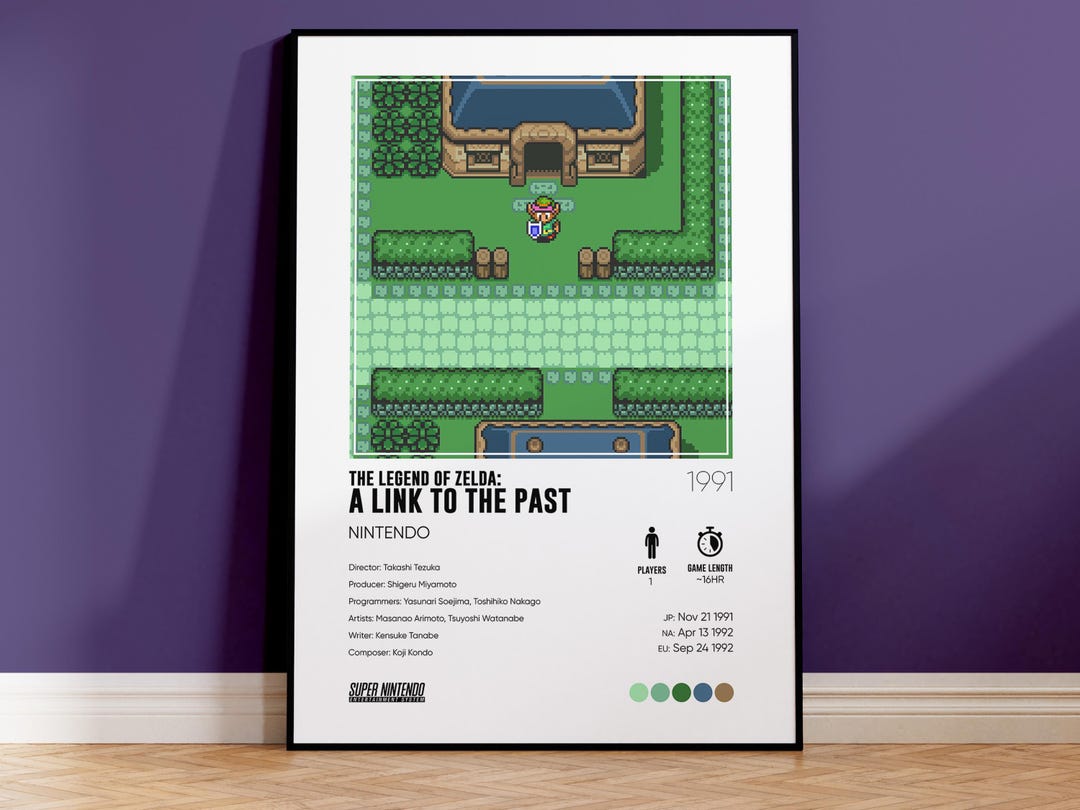 Zelda A Link to the Past Poster Digital Download Video Game Poster ...