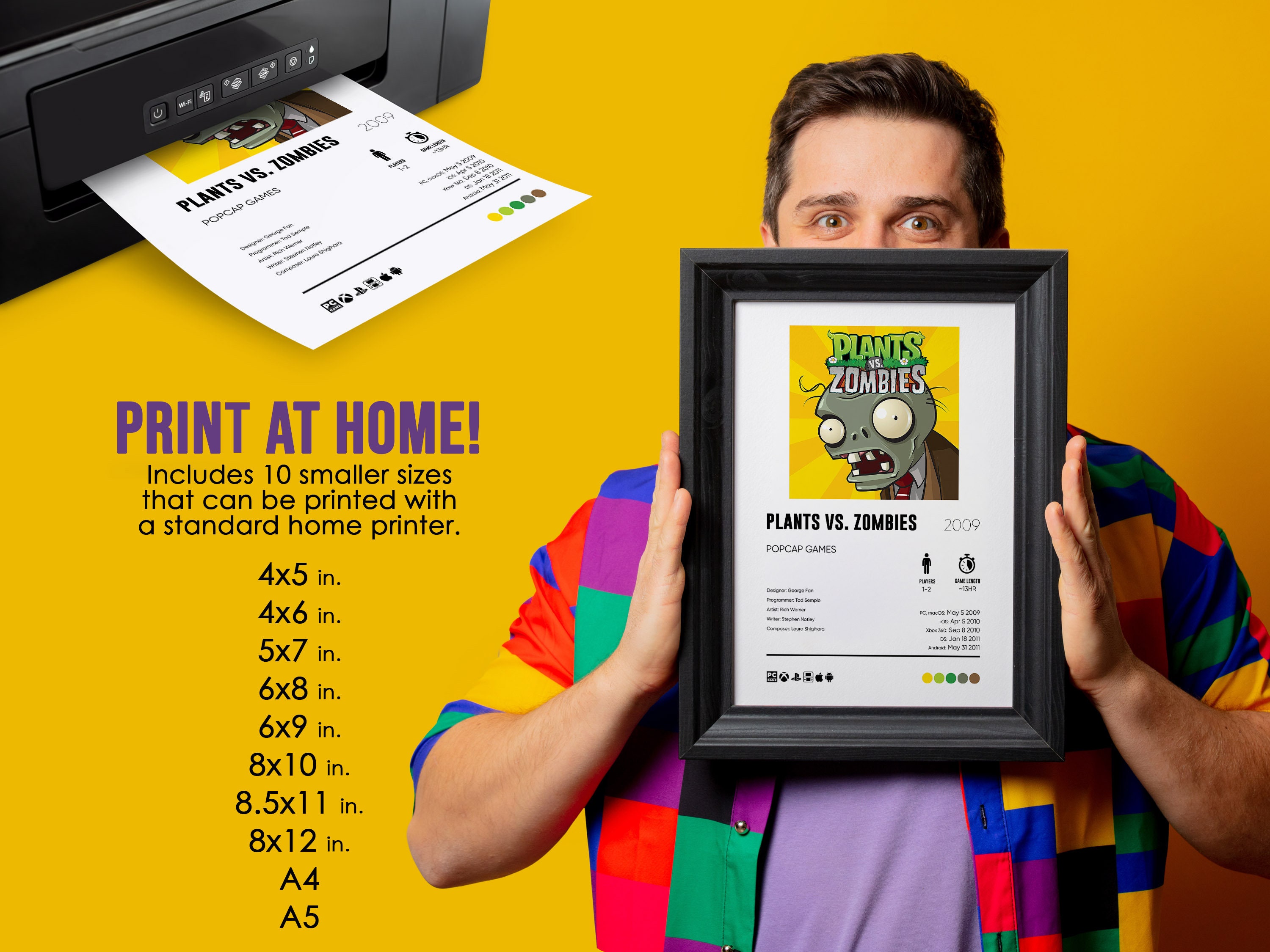 Plants Vs Zombies Poster Digital Download Video Game Poster Video Game ...