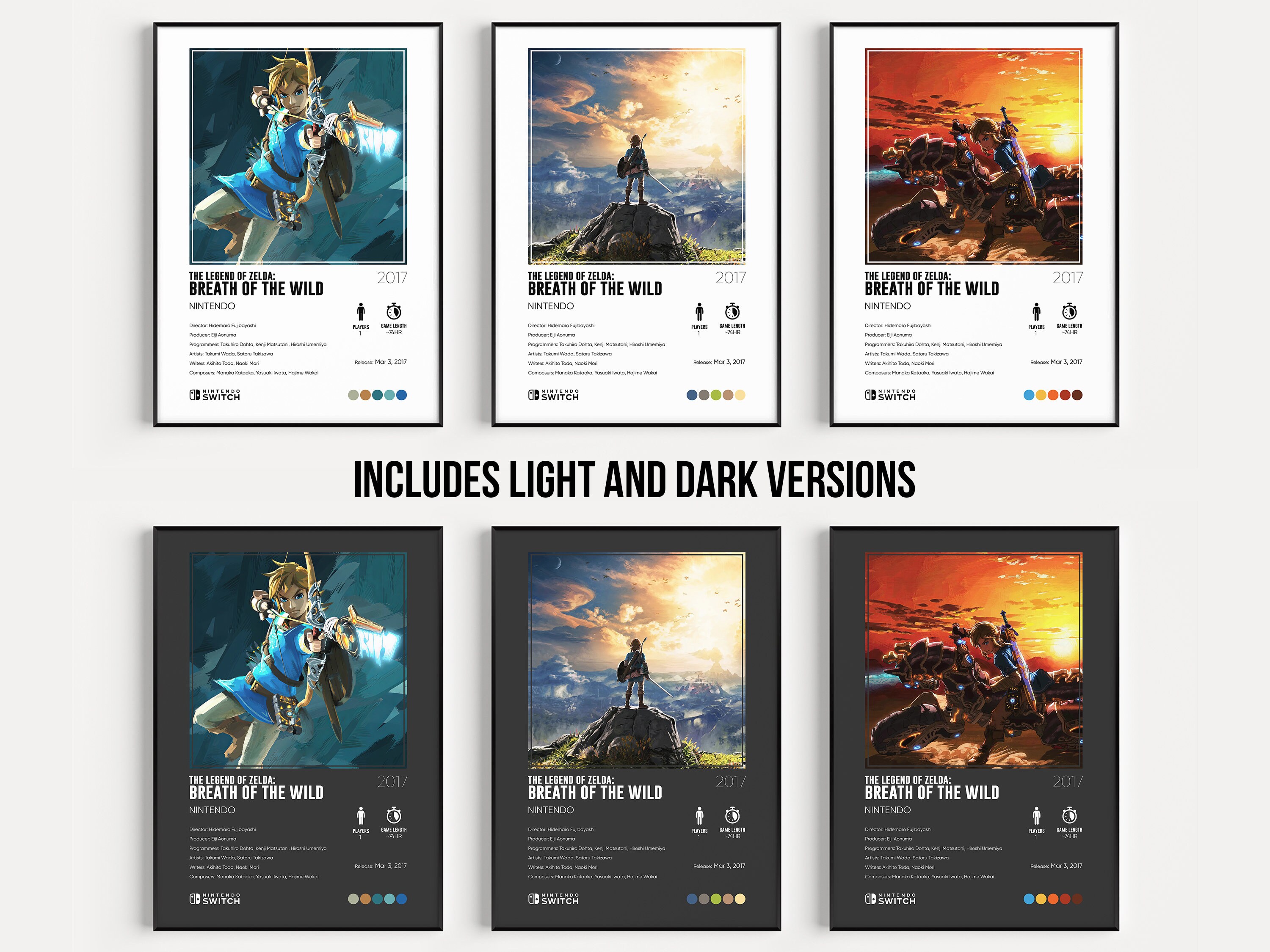 Zelda Breath of the Wild Poster Set Digital Download Video Game Poster ...
