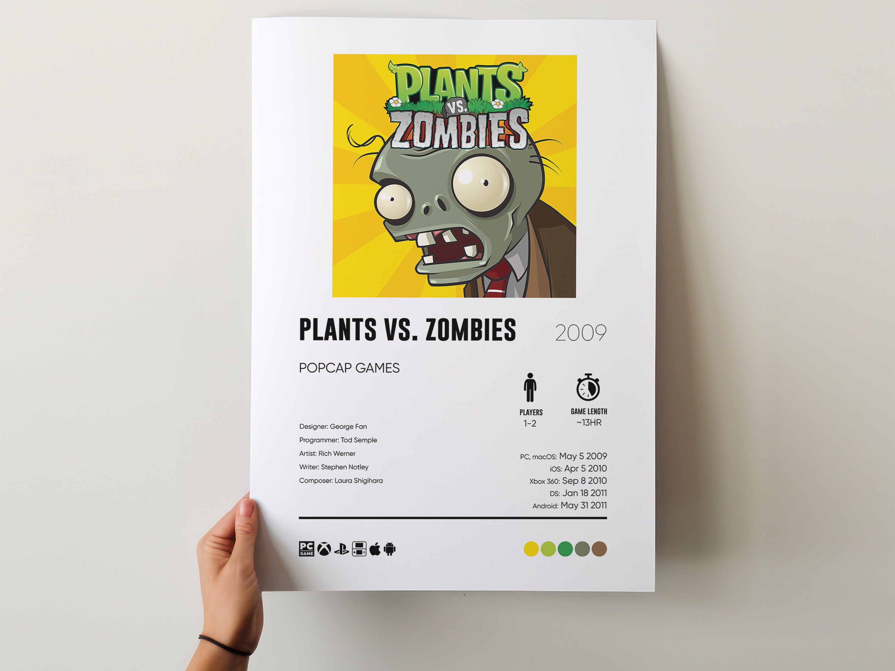 Plants Vs Zombies Poster Digital Download Video Game Poster Video Game ...