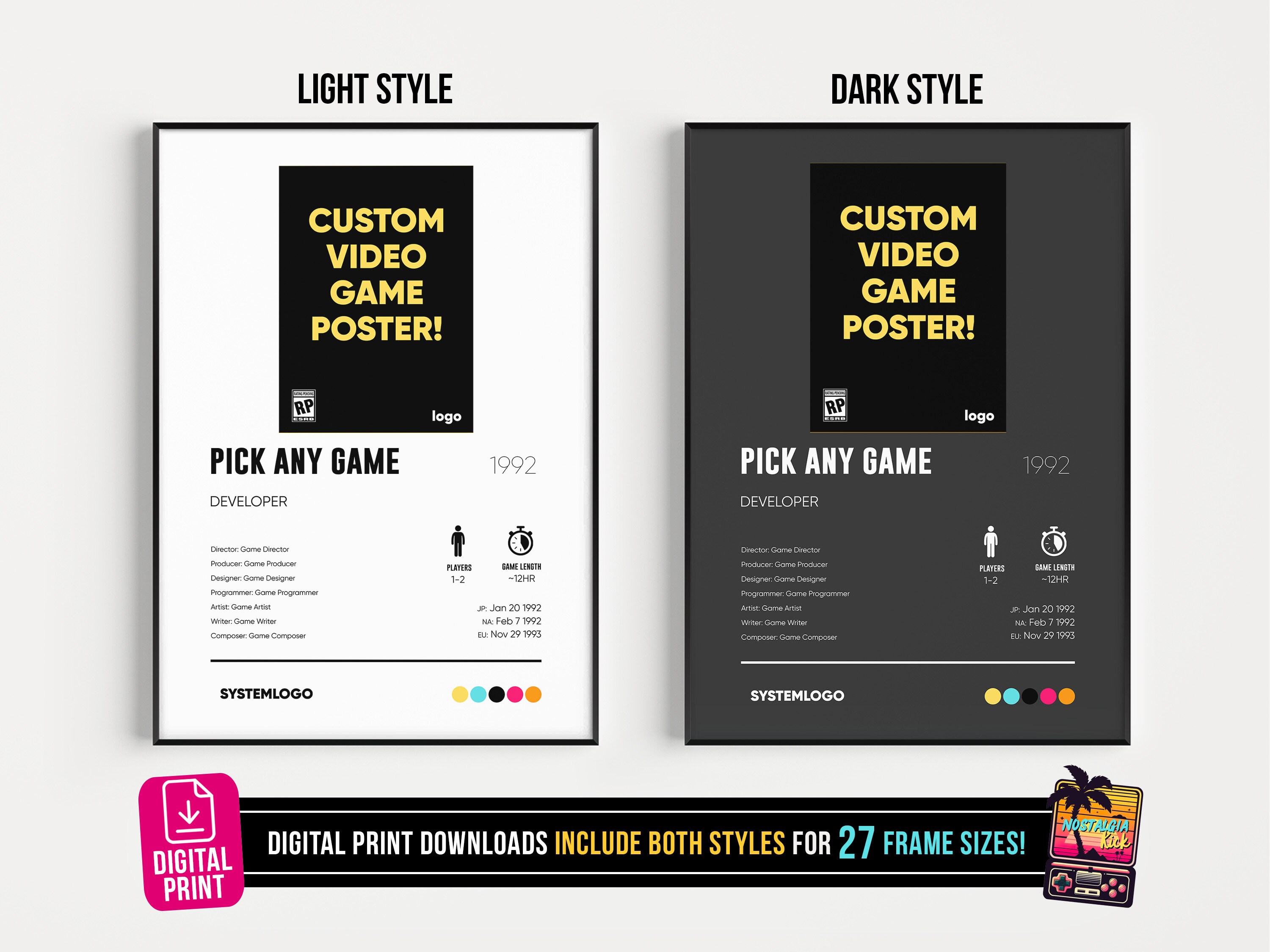 Custom Game Poster Personalized Video Game Poster Digital Download ...