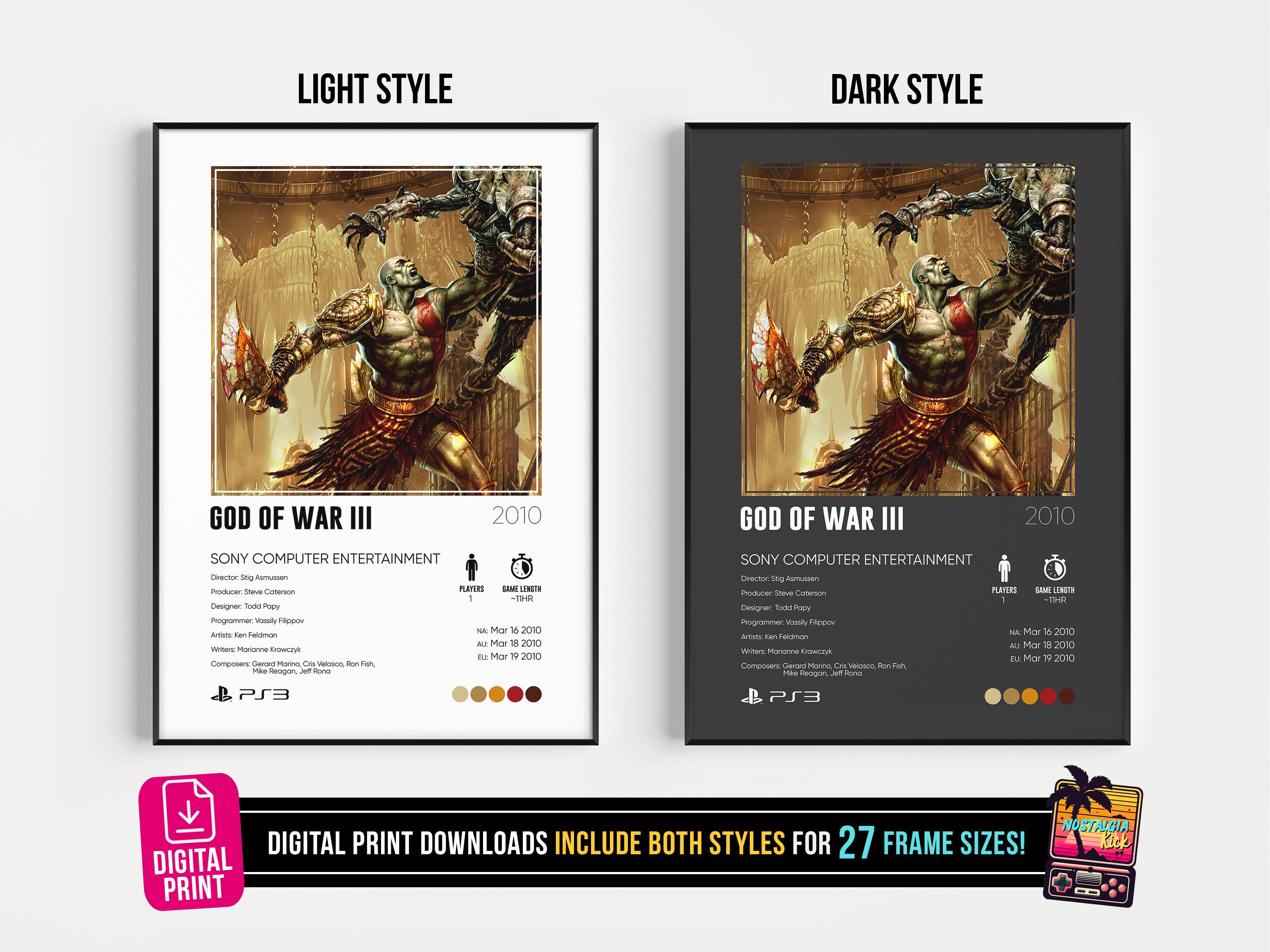 God of War III Poster Digital Download Video Game Poster God of War 3 ...