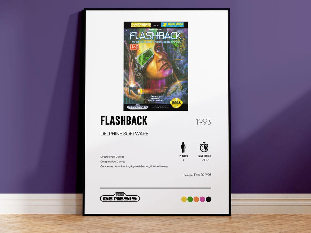 Flashback Poster Digital Download Classic Video Game Poster Game Print ...