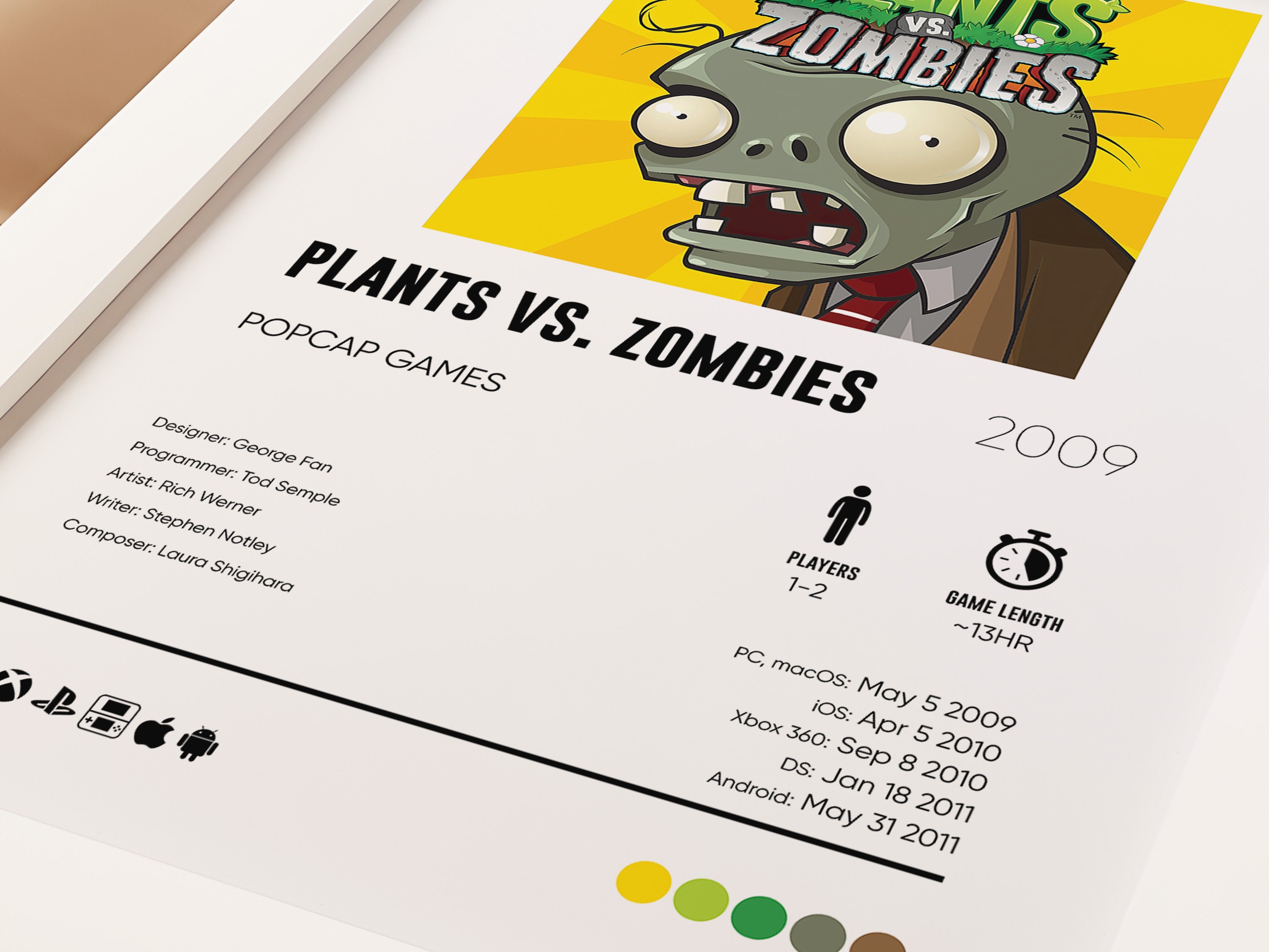 Plants Vs Zombies Poster Digital Download Video Game Poster Video Game ...