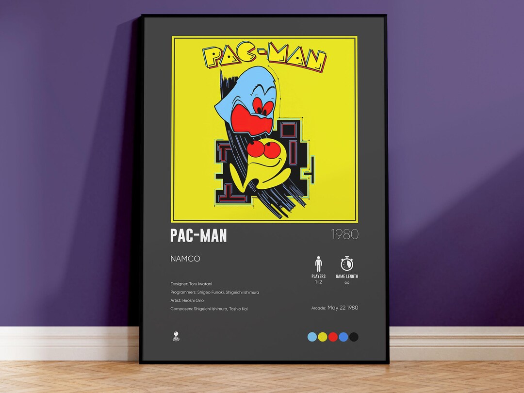 Pacman Poster Digital Download Video Game Poster Pac-man Print Retro ...