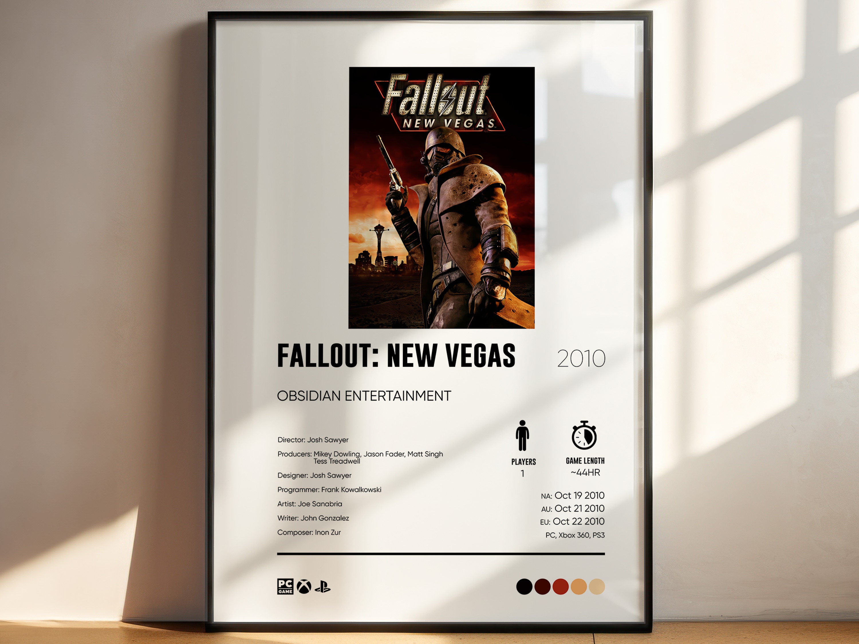 Fallout New Vegas Poster Digital Download Video Game Poster Video Game ...