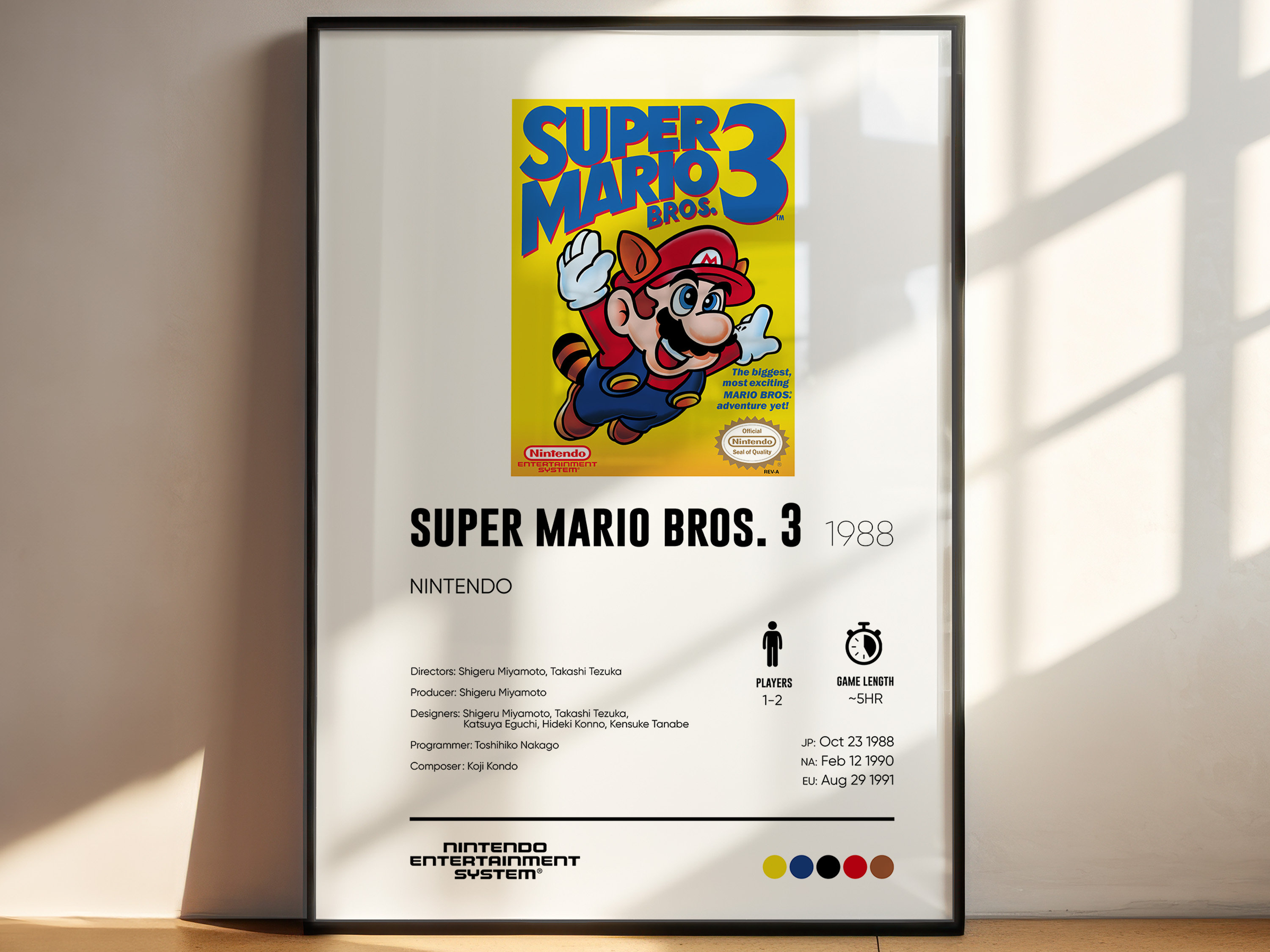 Super Mario Bros 3 Poster Digital Download Video Game Poster Video Game ...
