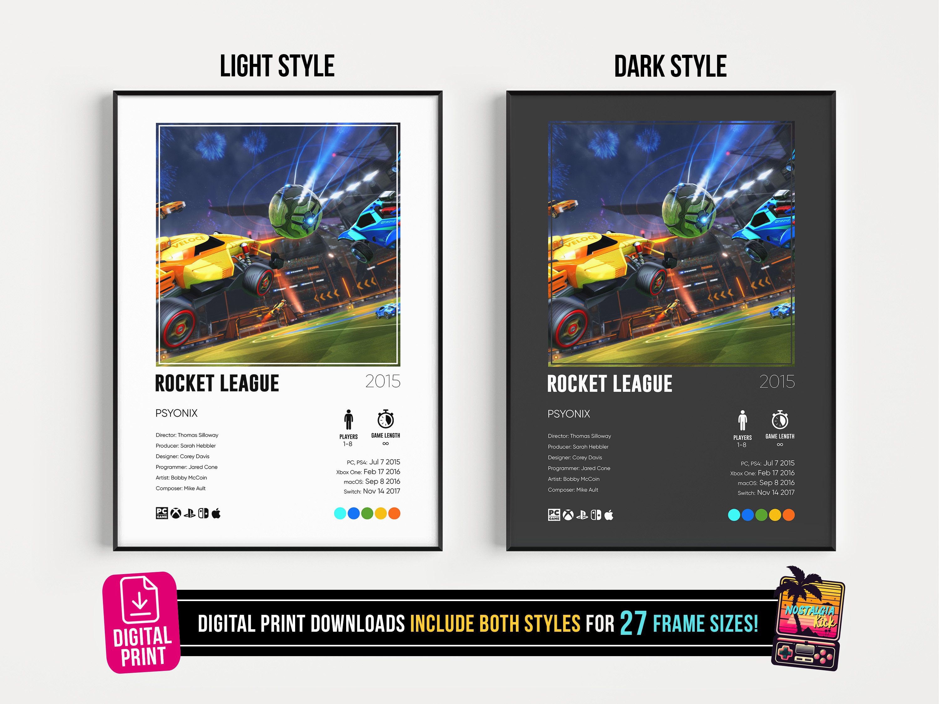 Rocket League Poster Digital Download Video Game Poster RLCS RL Rocket ...