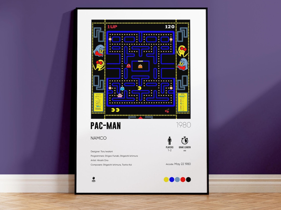 Pac-man Poster Digital Download Video Game Poster Pacman Arcade Print ...