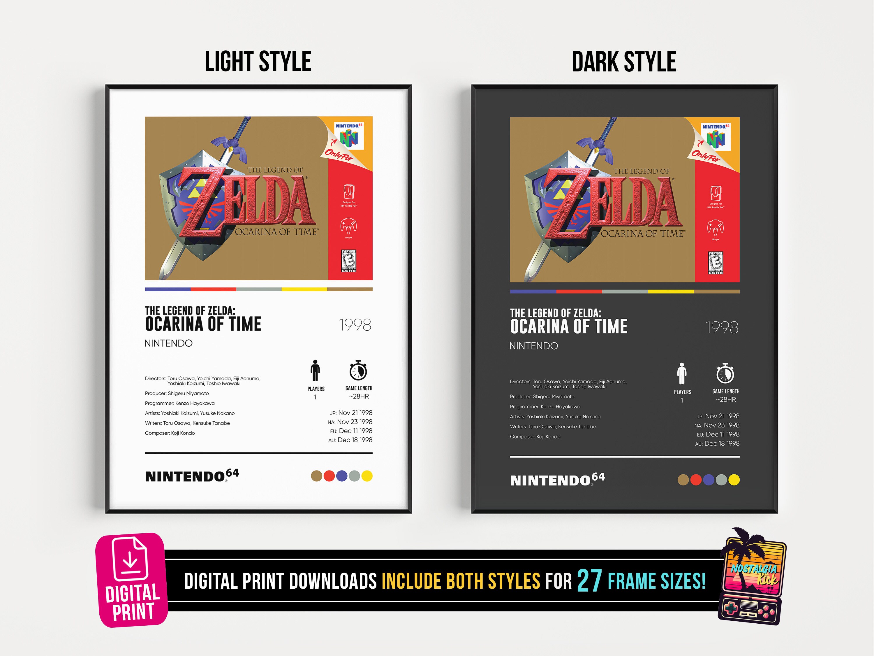 Legend of Zelda Ocarina of Time Poster Digital Download Video Game ...