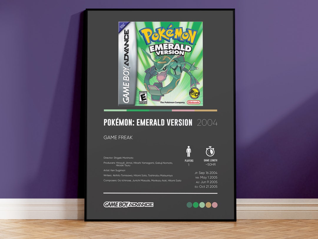 Pokemon Emerald Poster Digital Download Video Game Poster Video Game ...