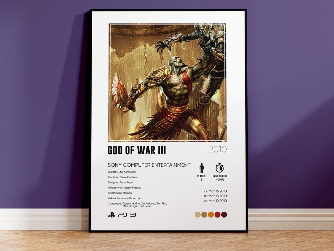 God of War III Poster Digital Download Video Game Poster God of War 3 ...