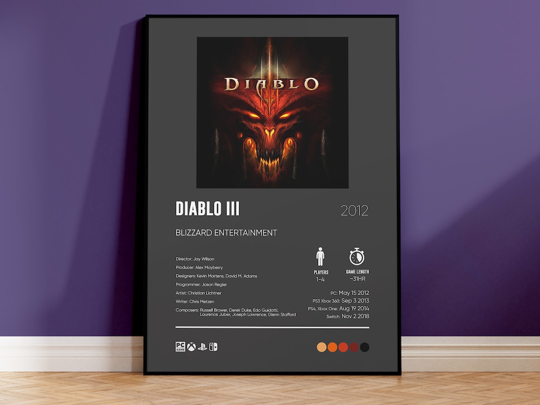 Diablo 3 Poster Digital Download Diablo III Poster Video Game Print ...
