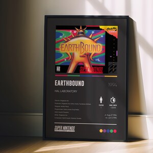 Earthbound Poster for Game Room Video Game Poster Video Game Print ...