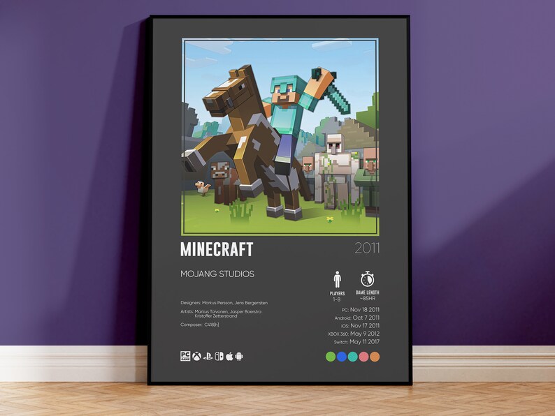 Minecraft Steve Poster Digital Download Video Game Poster Video Game ...