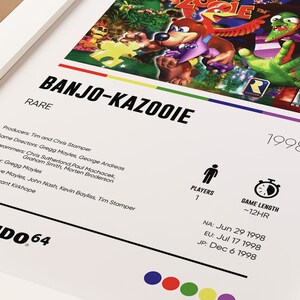 Banjo Kazooie Poster Digital Download Video Game Poster Video Game ...