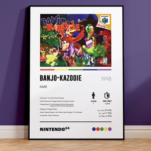 Banjo Kazooie Poster Digital Download Video Game Poster Video Game ...