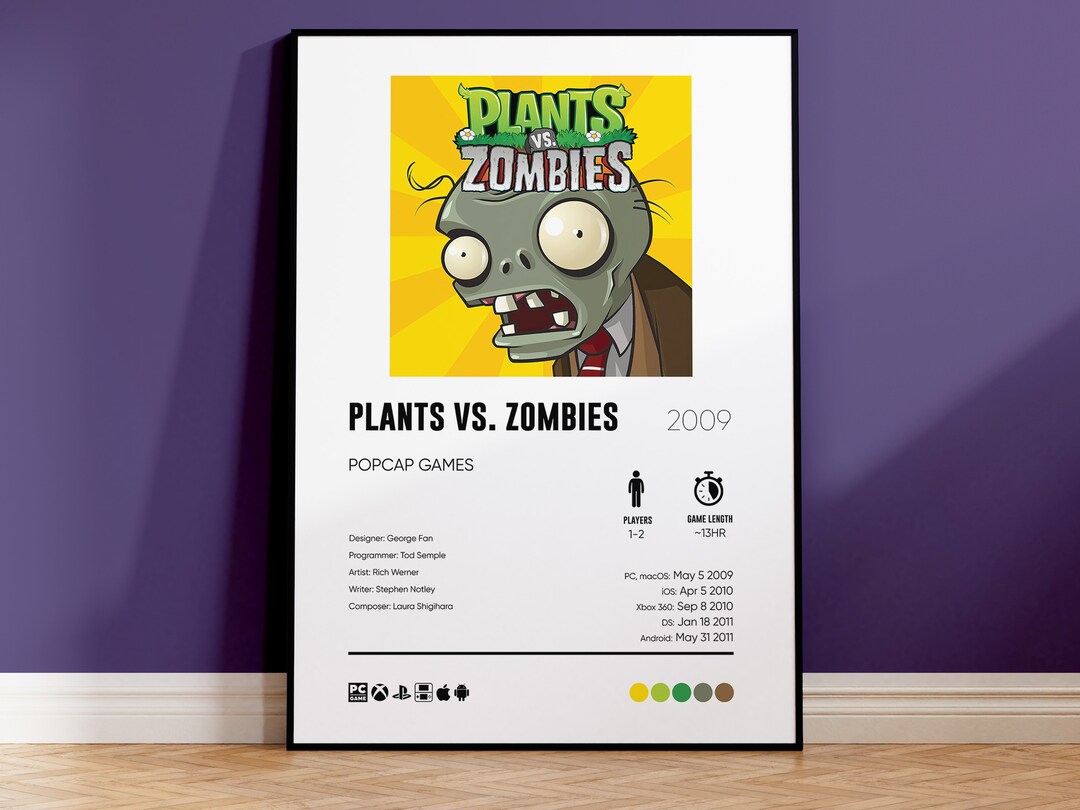 Plants Vs Zombies Poster Digital Download Video Game Poster Video Game ...