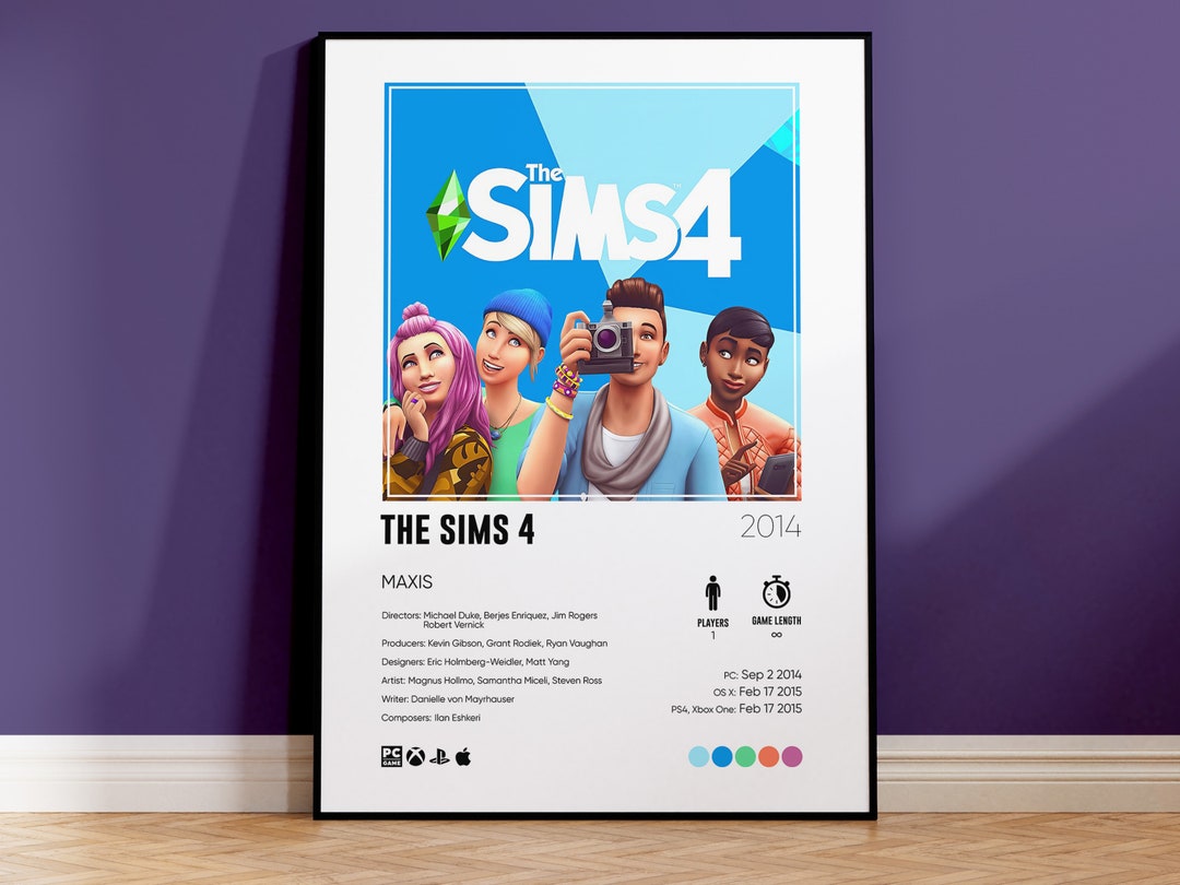 The Sims 4 Poster Digital Download Video Game Poster Video Game Print ...