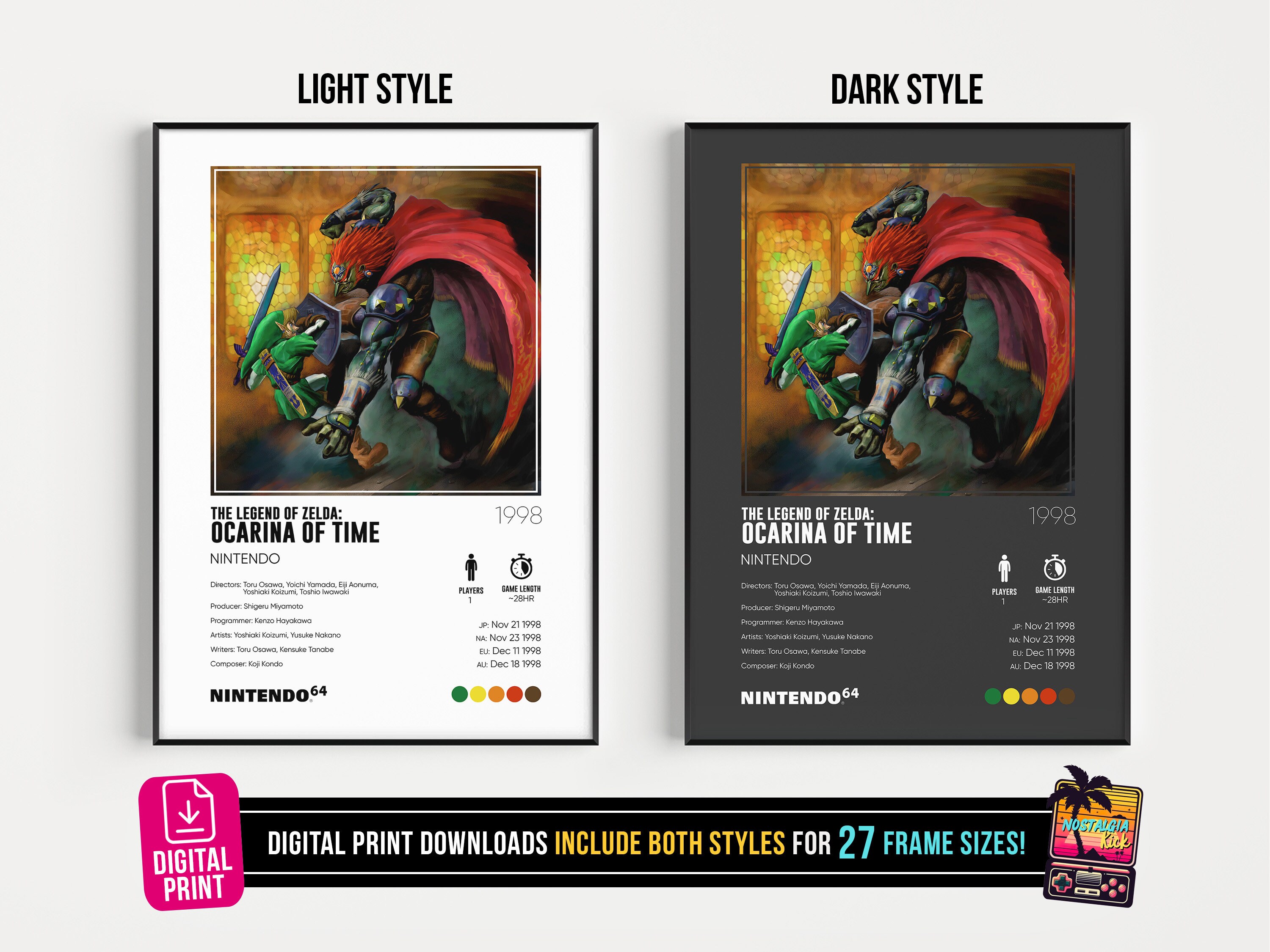 Zelda Ocarina of Time Poster Digital Print Zelda Poster Video Game ...