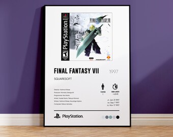 Final Fantasy VII Poster, Video Game Poster - Etsy