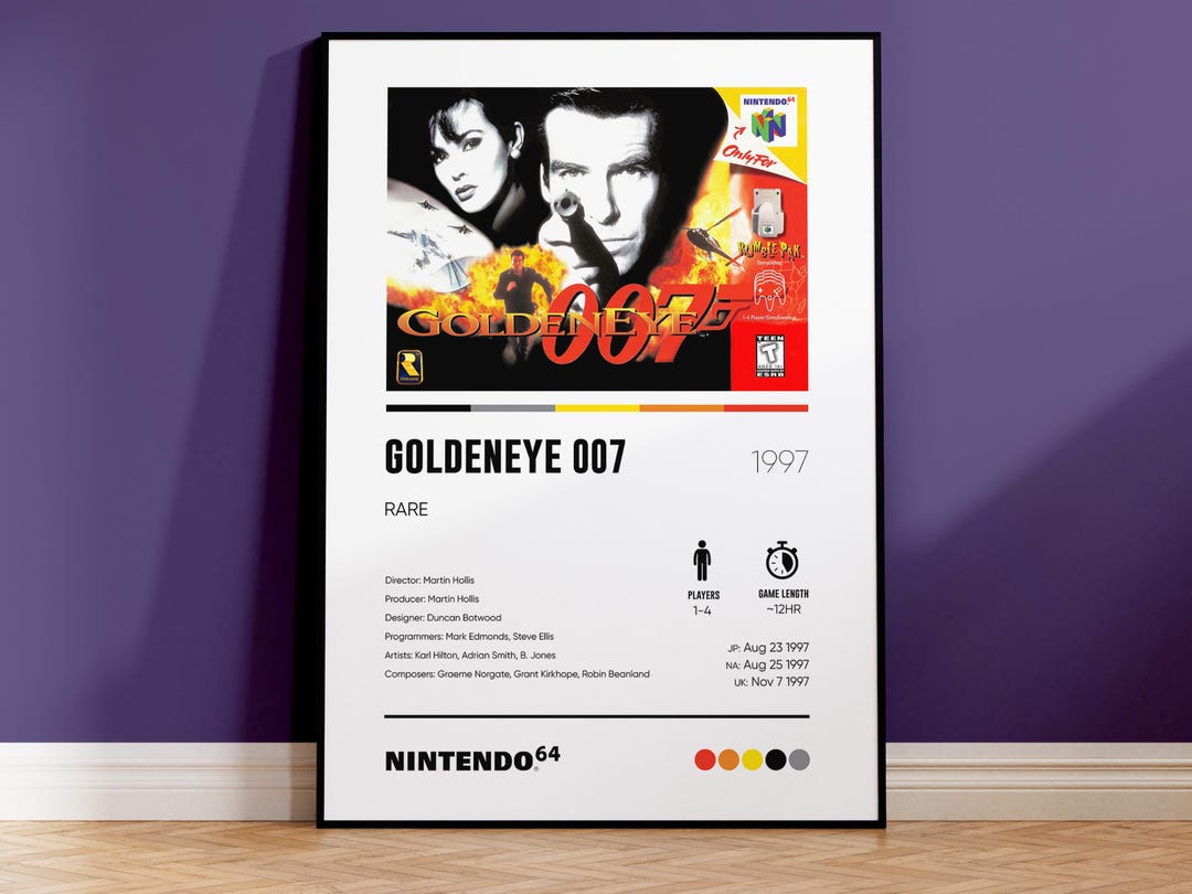 Goldeneye 007 Poster Digital Download Video Game Poster Video Game ...