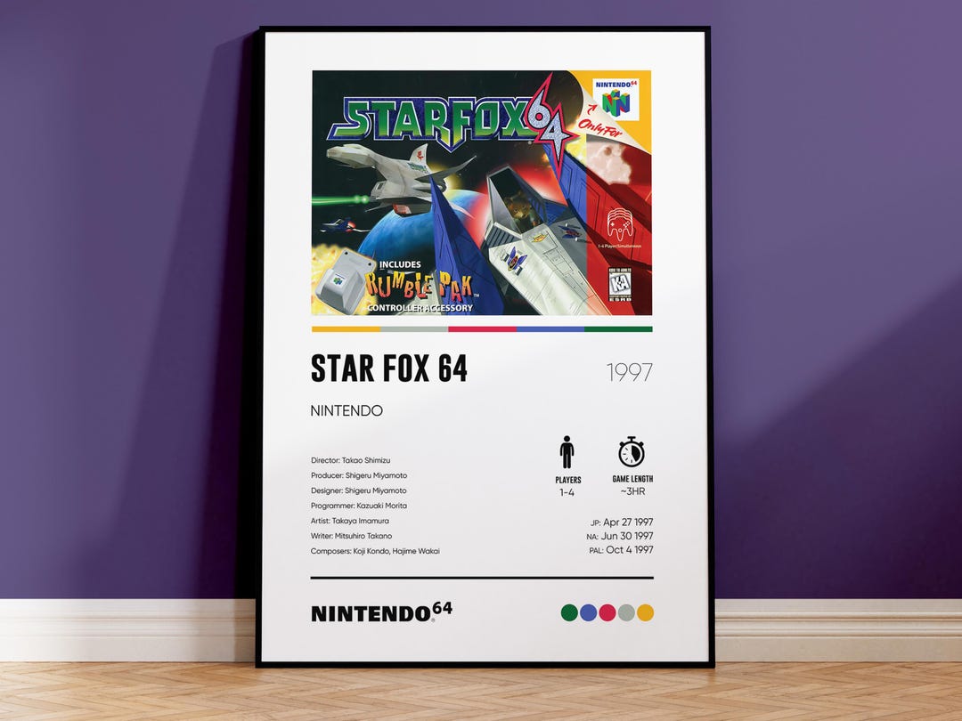 Star Fox 64 Poster Digital Download Video Game Poster Video Game Print ...