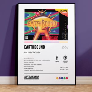 Earthbound Poster for Game Room Video Game Poster Video Game Print ...