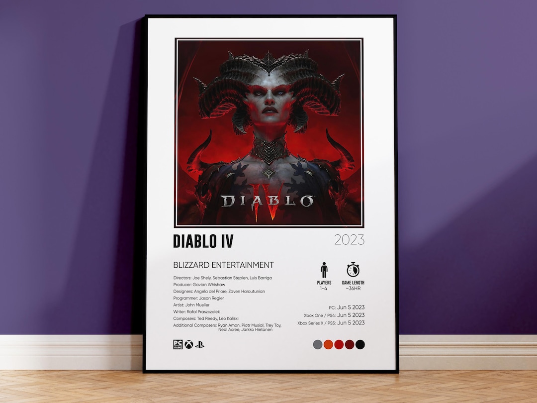 Diablo 4 Poster Digital Download Game Poster Diablo Game Print Game Art ...