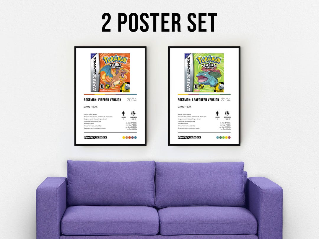 Pokemon Poster Set Digital Download Video Game Poster Video Game Print ...