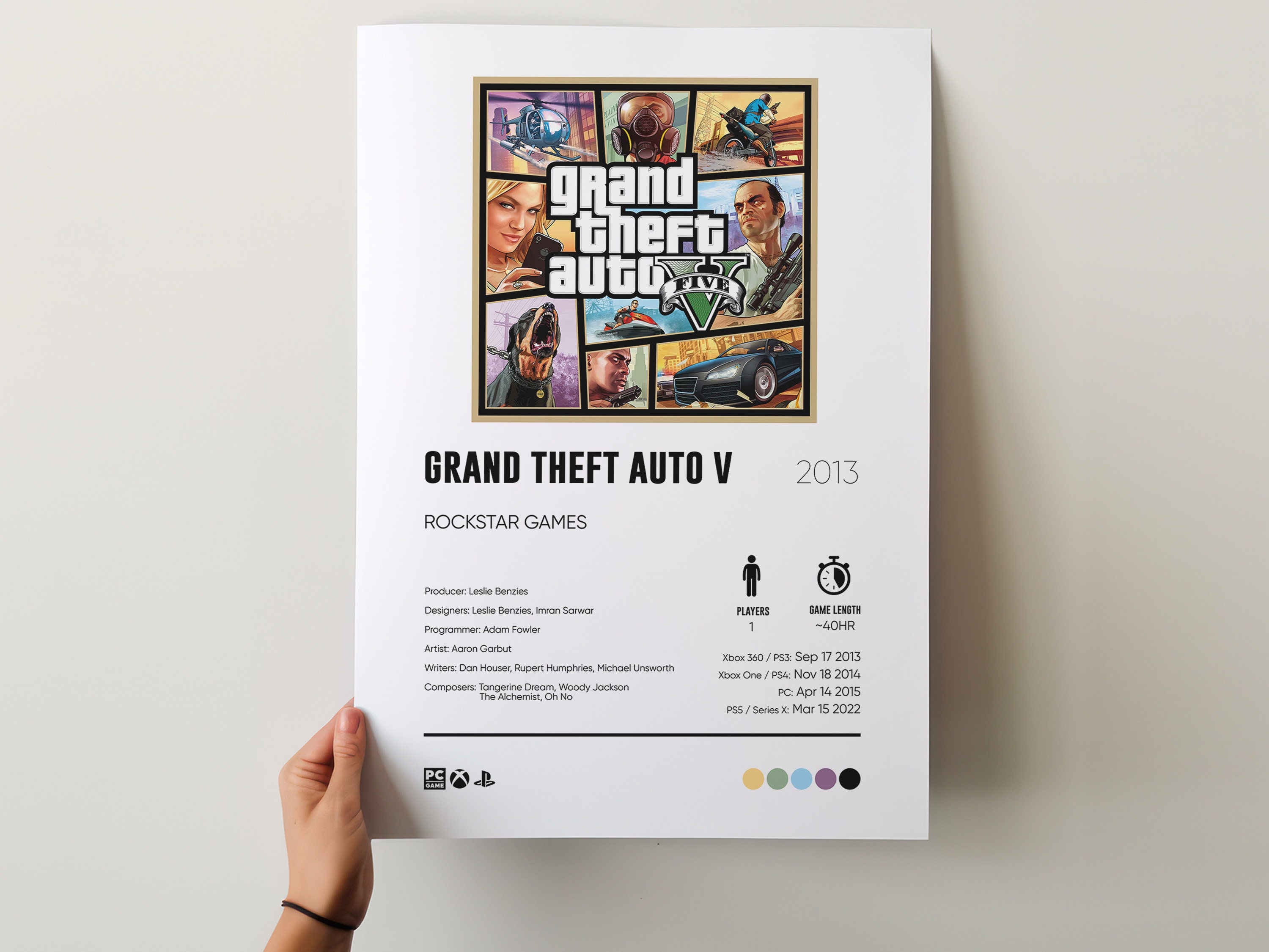 Grand Theft Auto V Poster Digital Download Video Game Poster Video Game Print Game Art Gaming ...