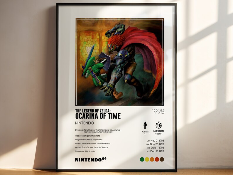 Zelda Ocarina of Time Poster Digital Print Zelda Poster Video Game ...