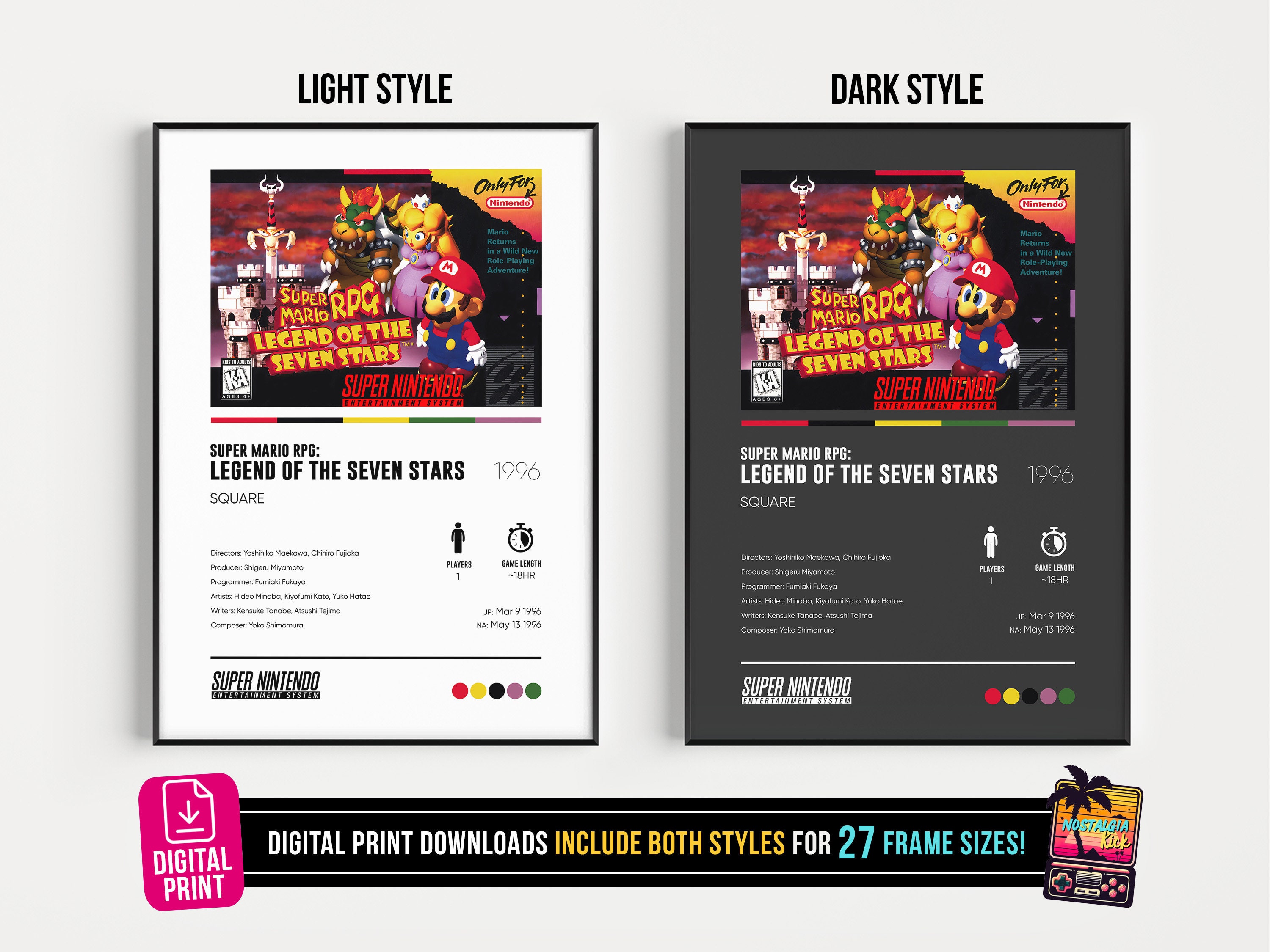 Super Mario RPG Poster Digital Download Video Game Poster Video Game ...