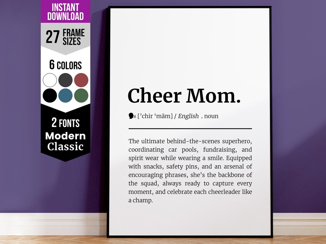 Cheer Mom Definition Print Work Definition Definition Printable Cheer ...