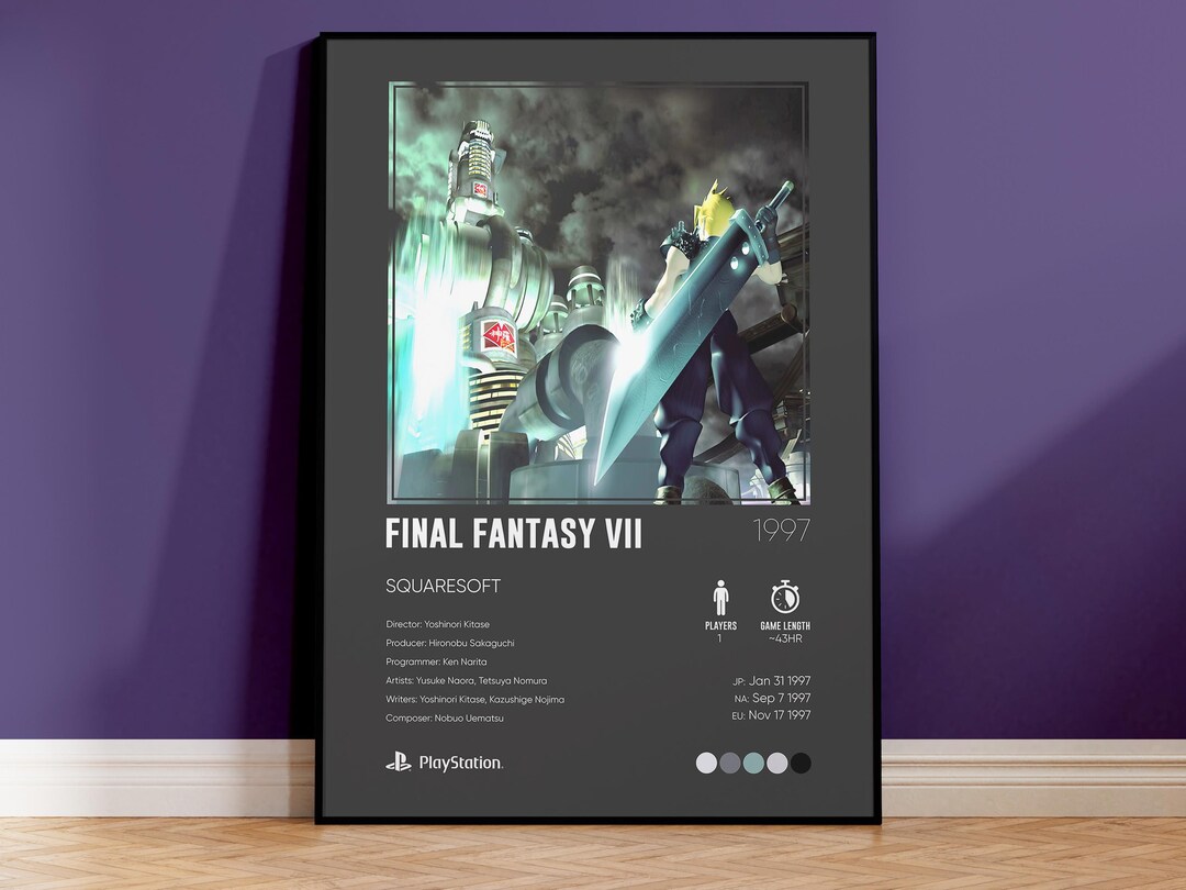 Final Fantasy VII Poster Digital Download Final Fantasy Poster Video ...