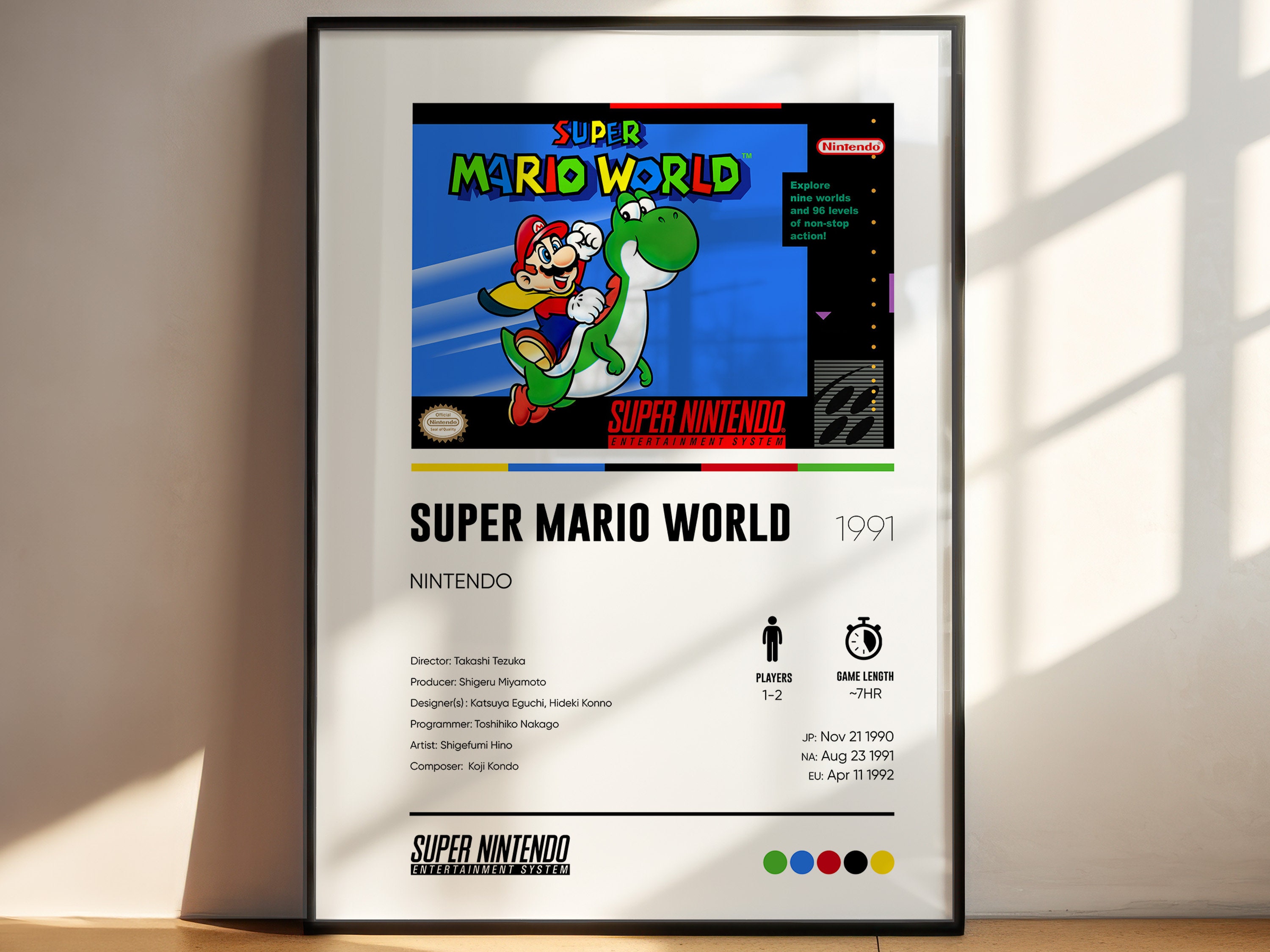 Super Mario World Poster Digital Download Video Game Poster Video Game ...