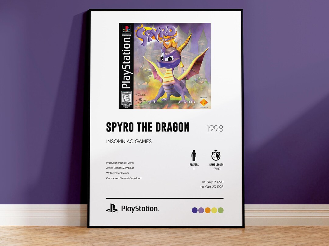 Spyro the Dragon Poster Digital Download Video Game Poster Game Print ...