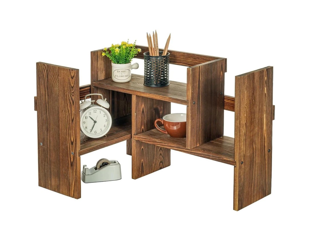 Wood Desktop Organizer , Office Storage Rack, Desk Storage Shelf ...