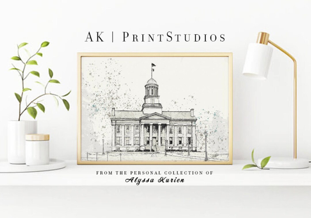 University of Iowa PRINTABLE Vintage Style Art Great Gift for Ink and ...