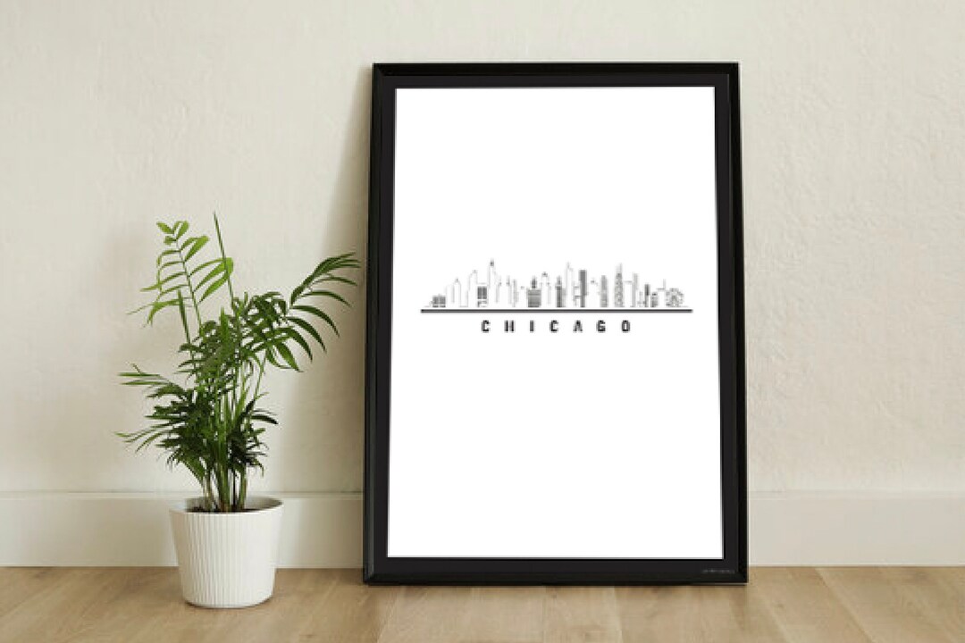 Chicago Vertical Skyline Poster Chicago City, Chicago Cityscape ...