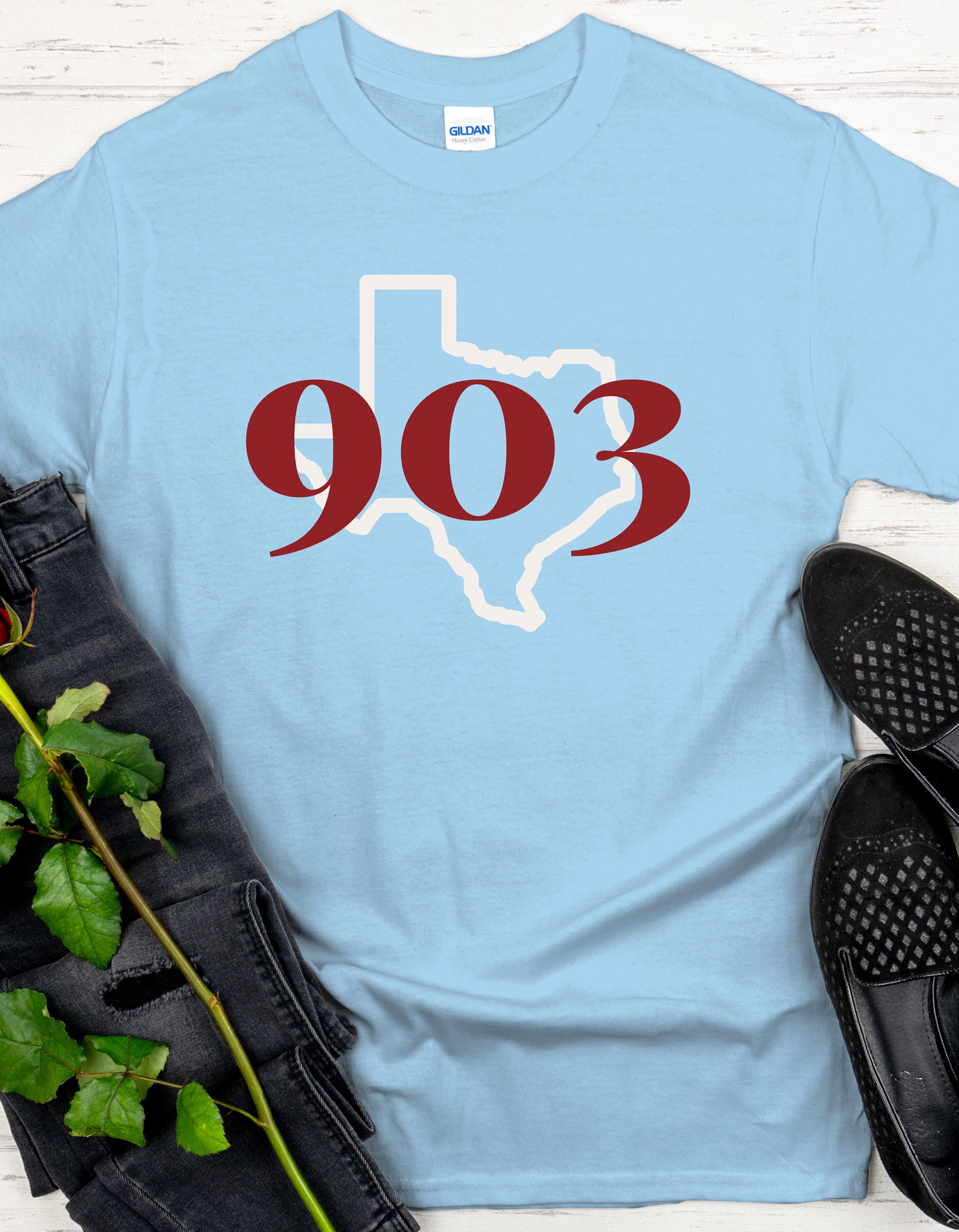 Area Code 903 Texas Map Gildan 5000 Shirt, 903 Shirt, Texas Shirt ...