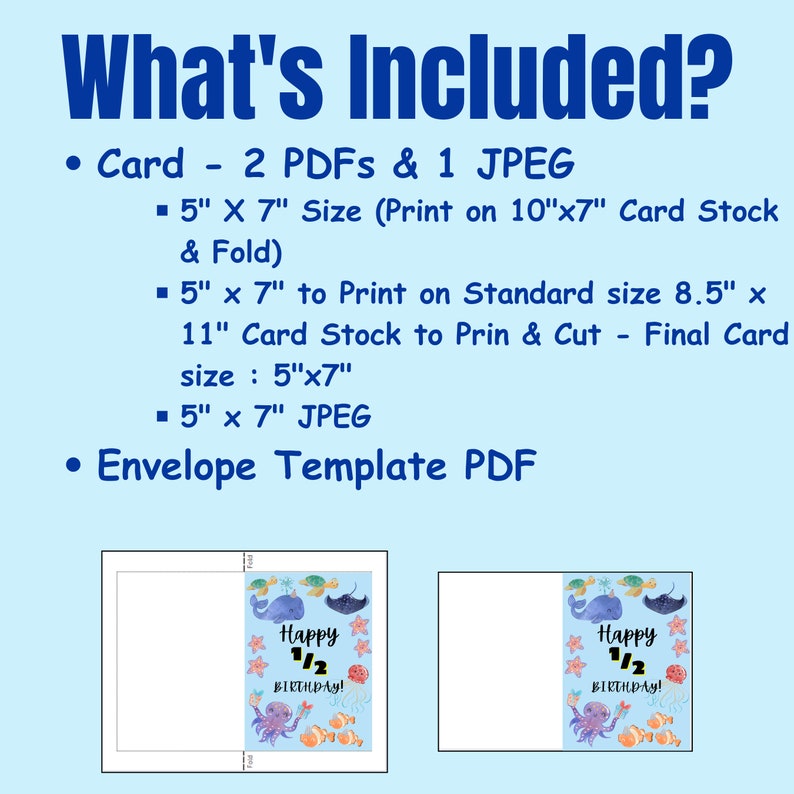 Printable Half Birthday Card Instant Download | 6 Months Baby Birthday ...