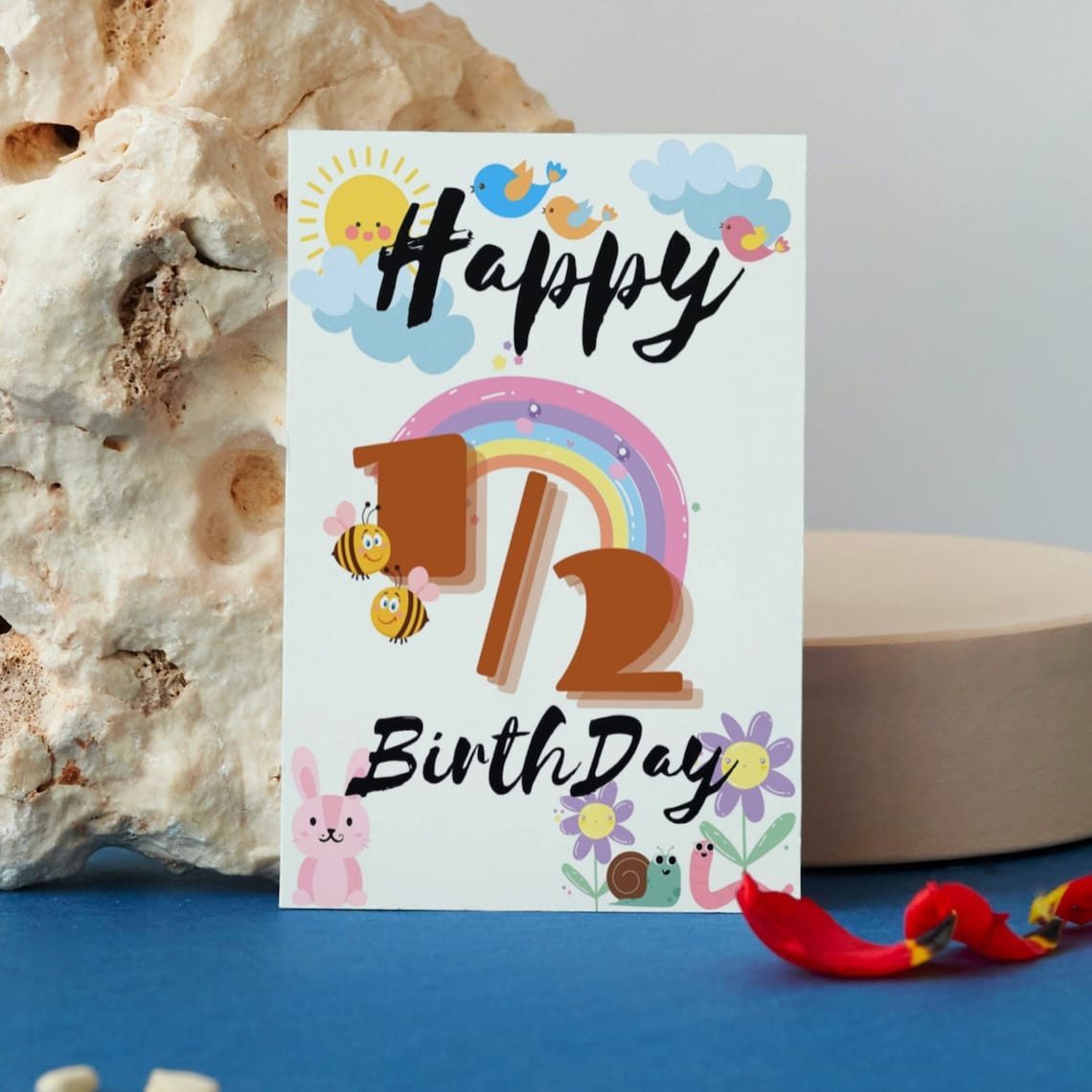 Printable Half Birthday Card Instant Download | 6 Months Baby Birthday ...