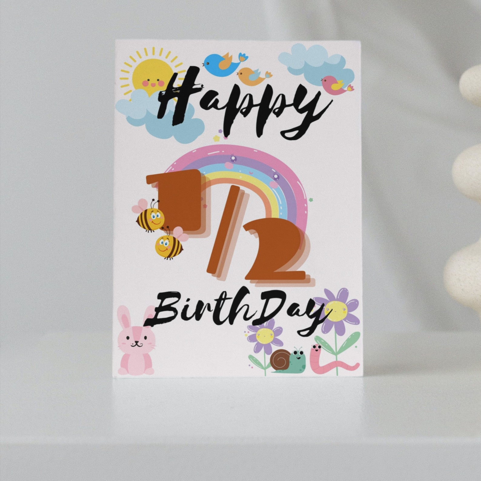 Printable Half Birthday Card Instant Download | 6 Months Baby Birthday ...