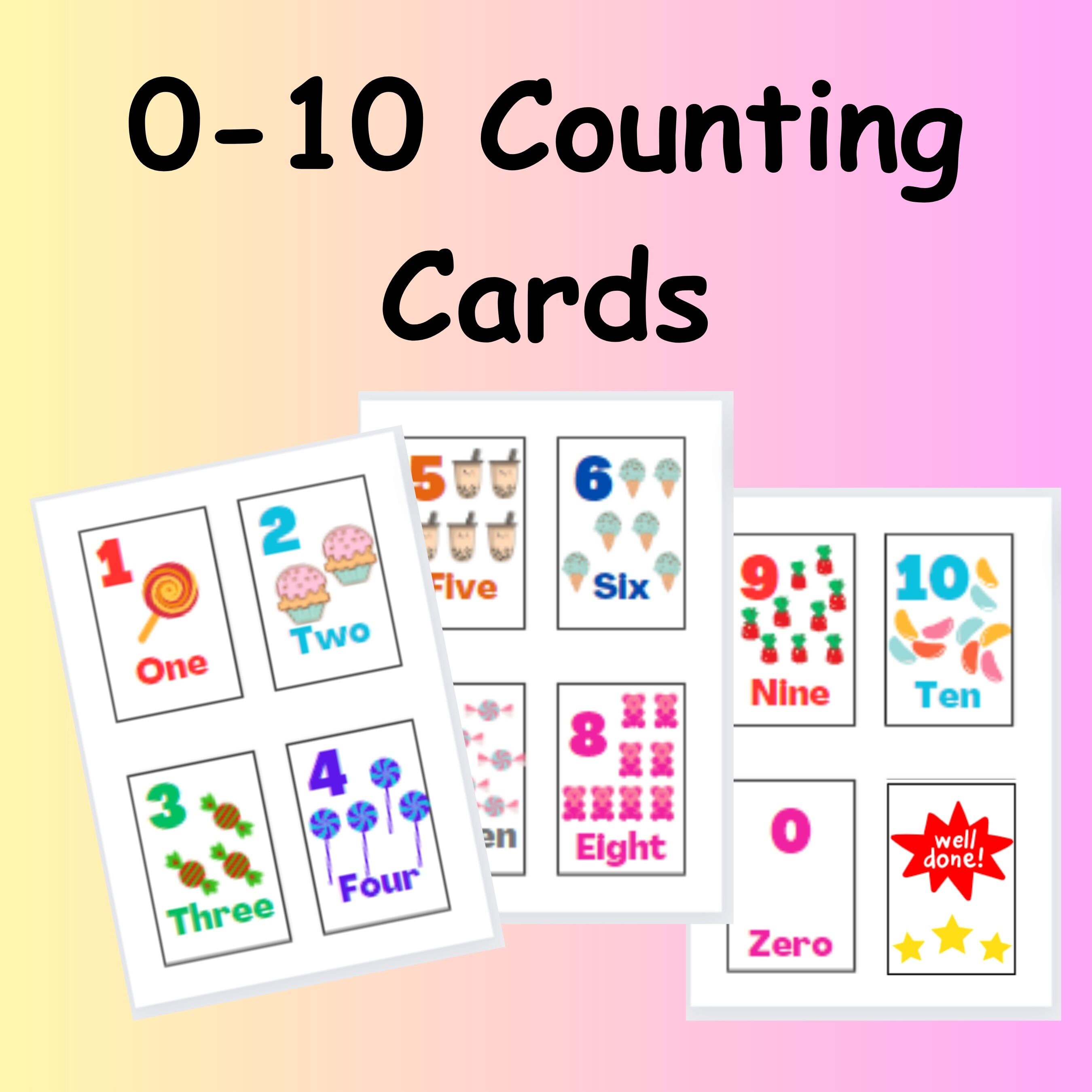 Numbers Flash Cards 0 - 10 | Digital Download Kids Flash Cards for ...